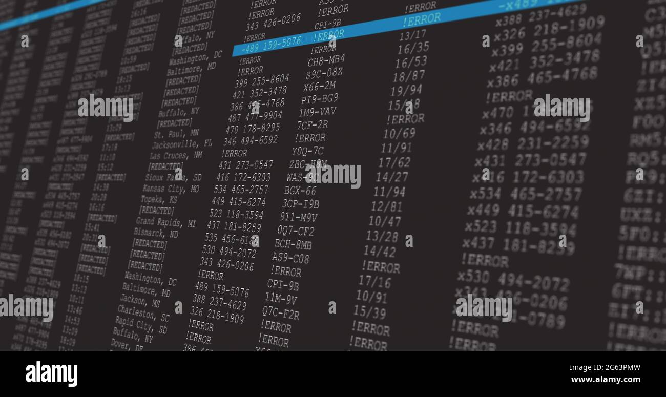 Image of data processing on grey and blue computer screen Stock Photo ...