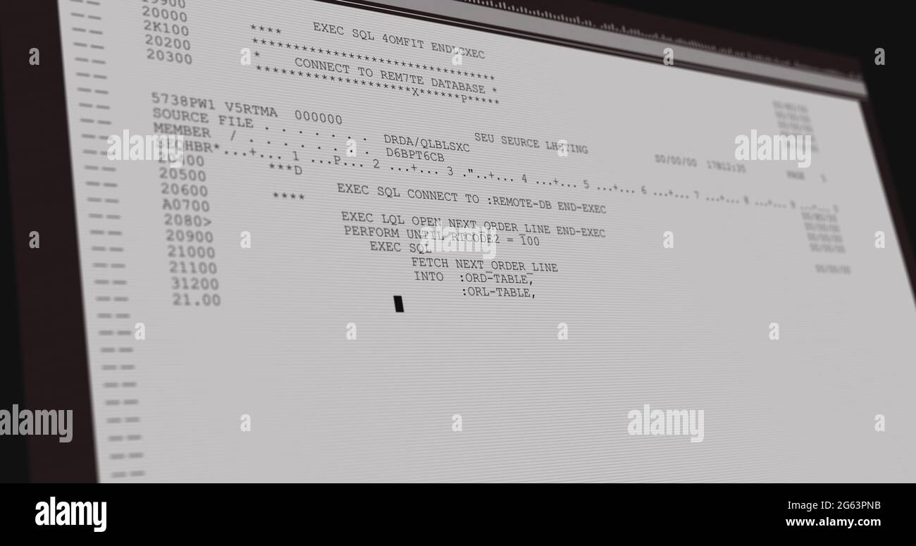 Image of data processing on grey computer screen Stock Photo - Alamy