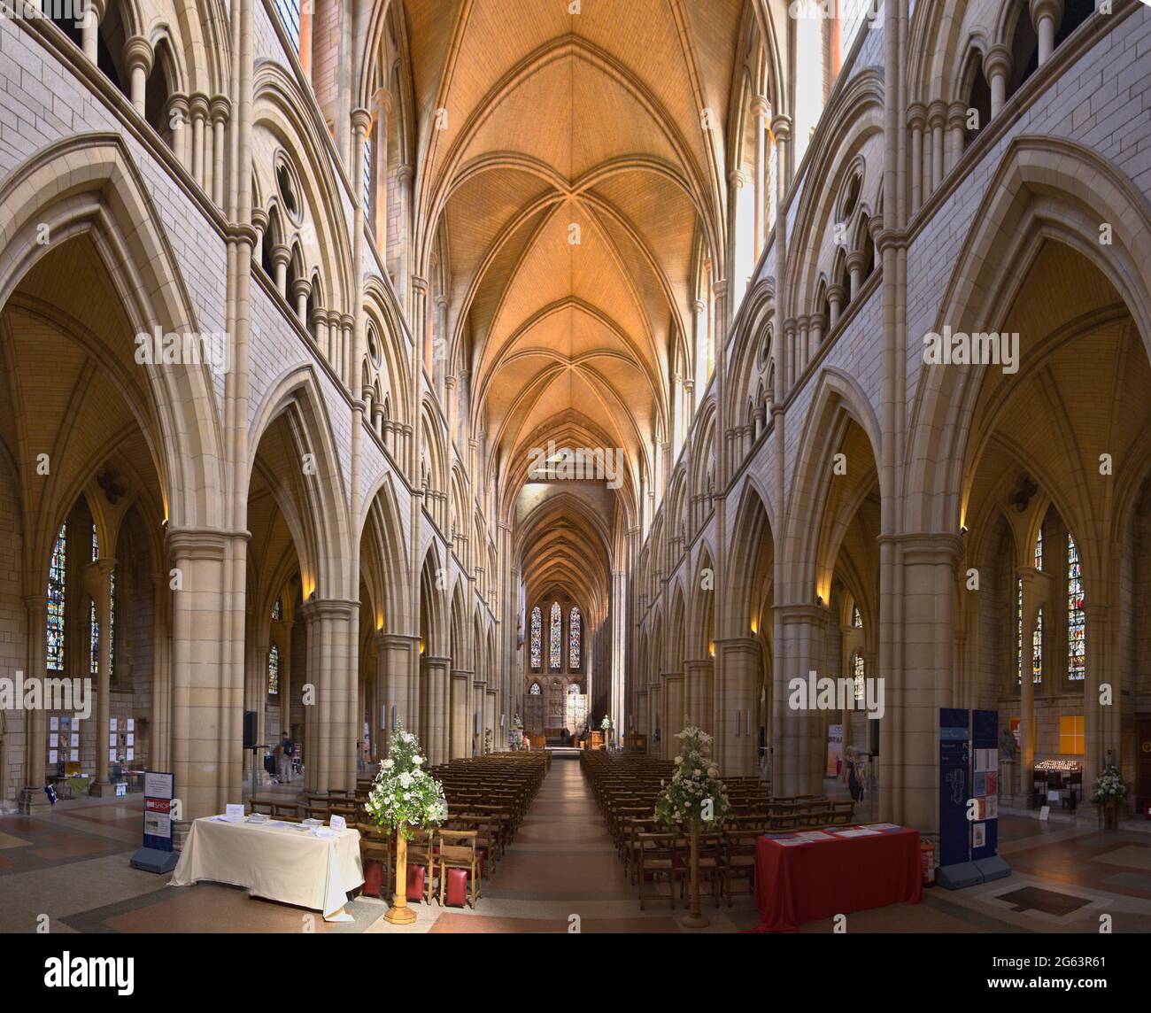 Panoramic interior of Truro Cathedral Stock Photo - Alamy