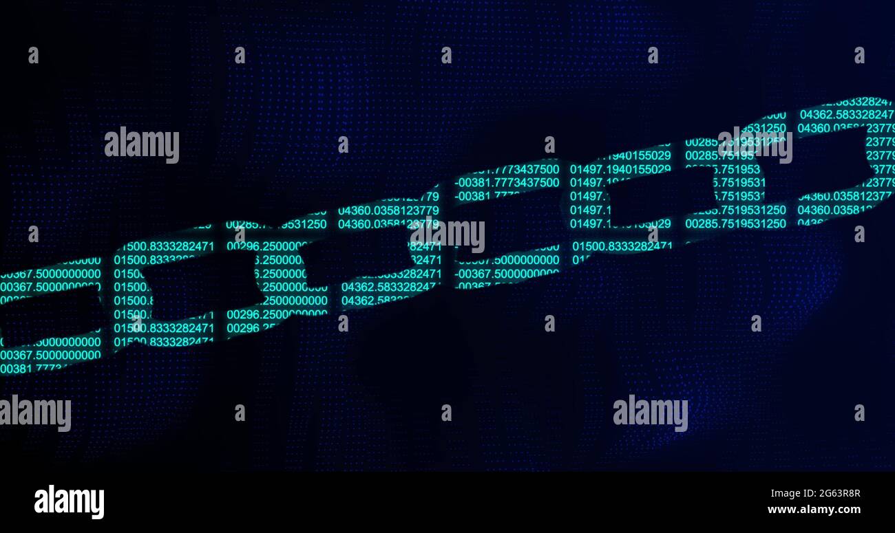 Image of digital computer interface with data and numbers processing ...