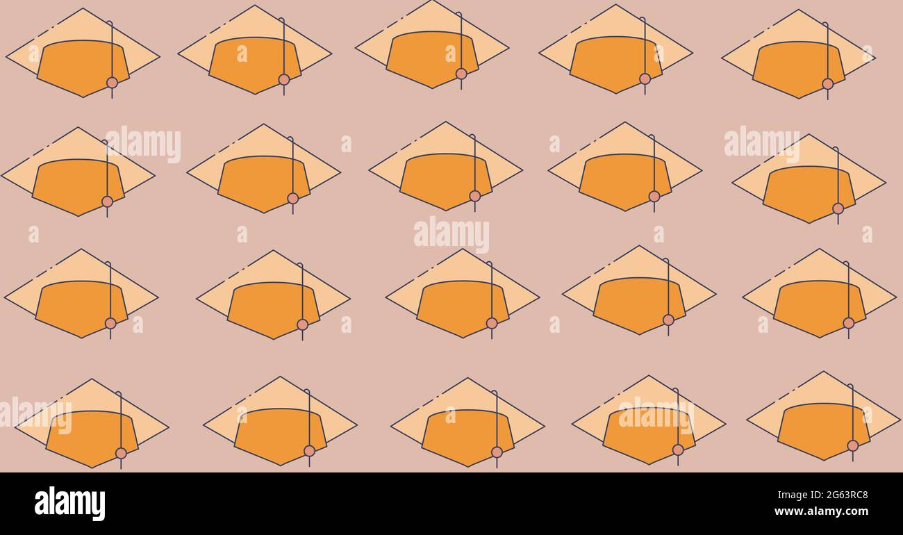 Composition of multiple graduation hats on purple background Stock ...