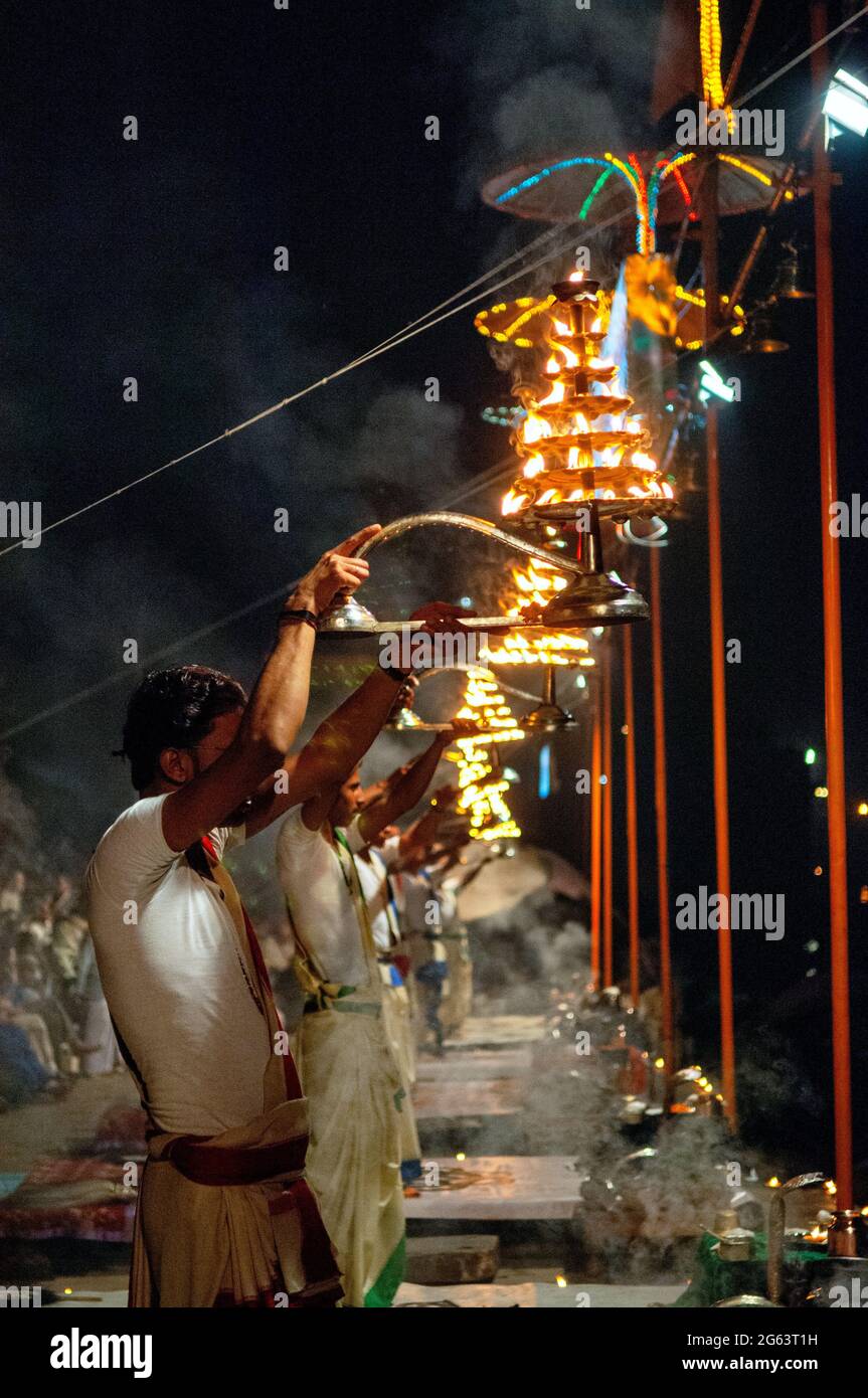 The nightly ganga aanti ceremony held at Dashashwamedh Ghat with ...
