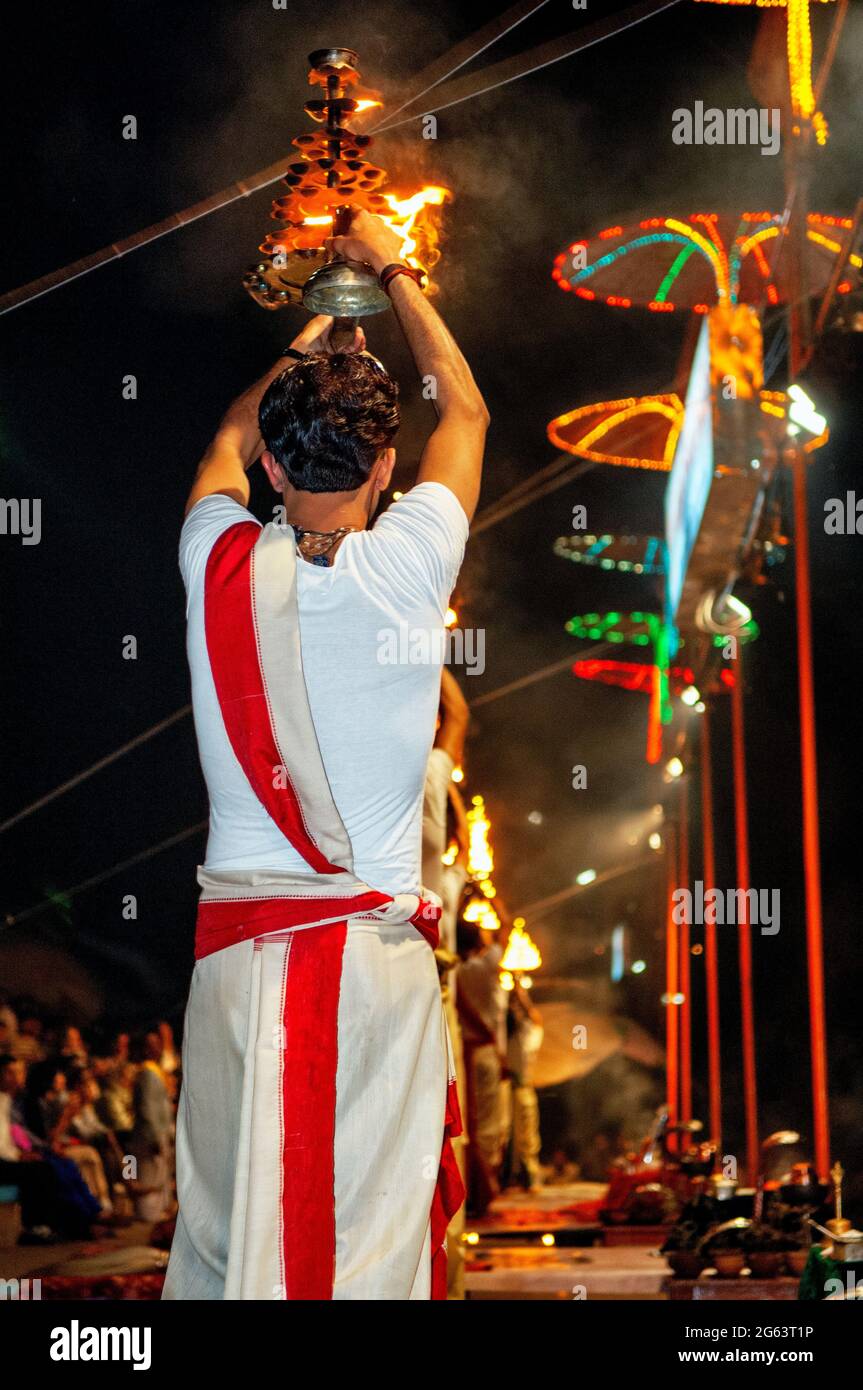The nightly ganga aanti ceremony held at Dashashwamedh Ghat with ...