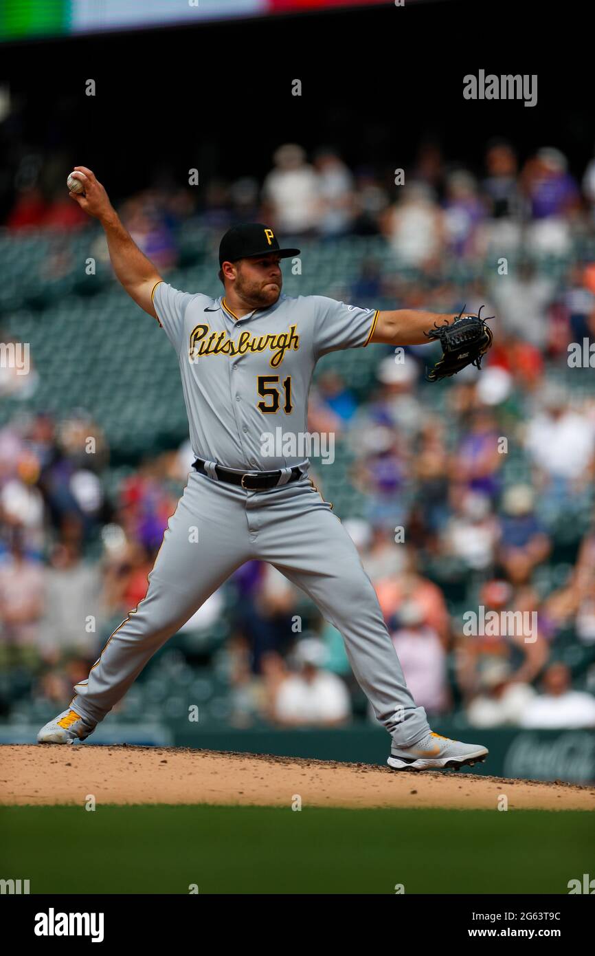 Pittsburgh Pirates pitcher David Bednar (51) pitches the ball during an ...