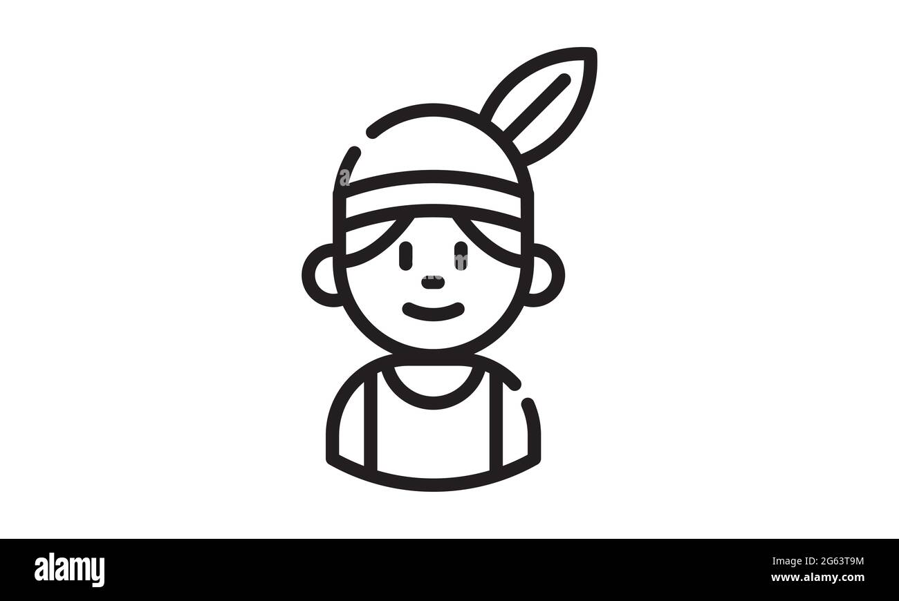 Native american icon on white background simple vector image Stock ...