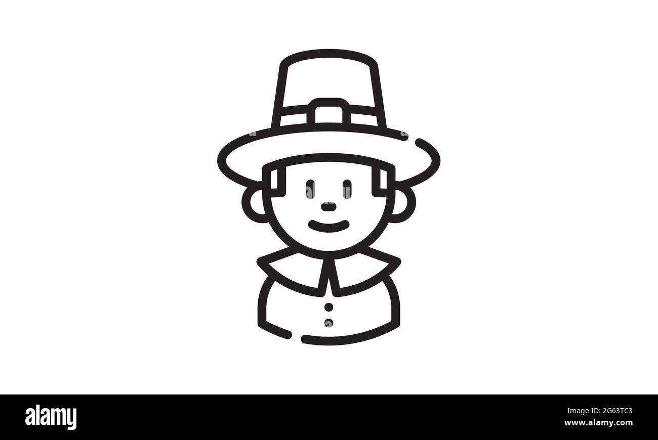 Pilgrim icon vector isolated on white background, logo concept Stock ...