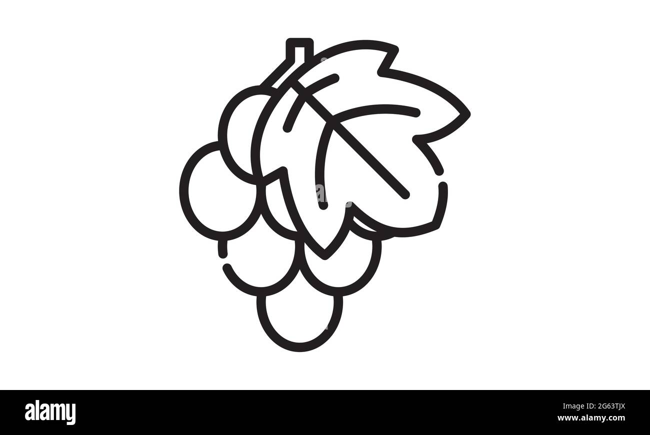 Grape icon fruit line symbol vector image Stock Vector Image & Art - Alamy