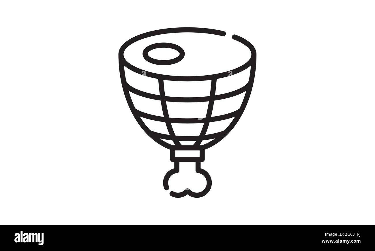 Leg ham line icon meal and food meat sign vector image Stock Vector ...