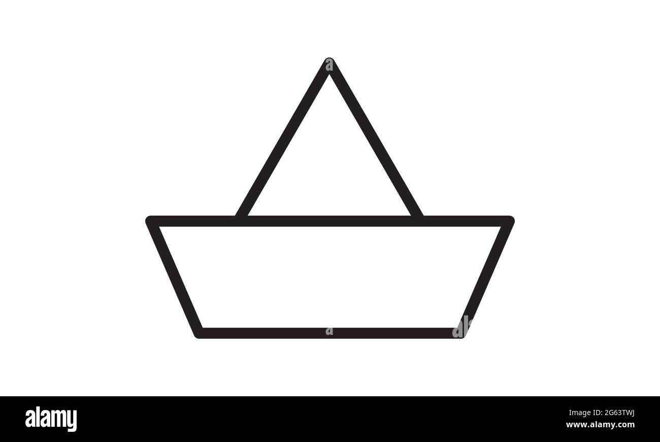 Paper boat icon line origamy symbol vector image Stock Vector Image ...