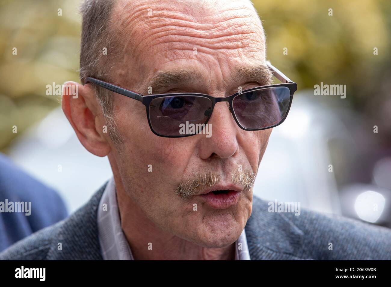 Liam Wray, brother of Bloody Sunday victim, James Wray, speaks with the ...