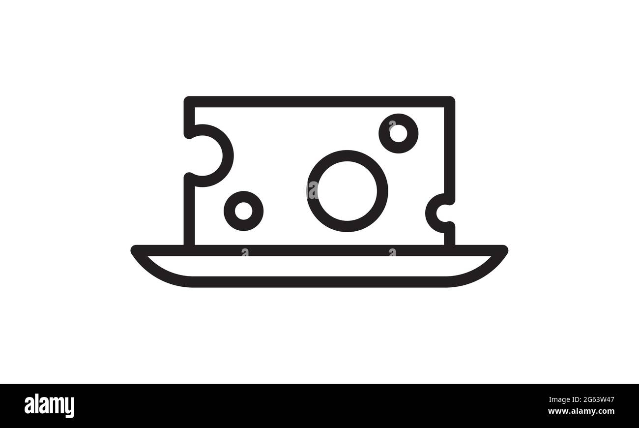 Cheese icon line milk product symbol vector image Stock Vector Image ...