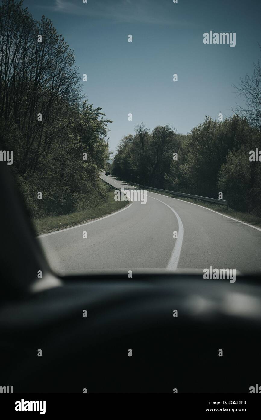 Shot from car empty highway hi-res stock photography and images - Alamy