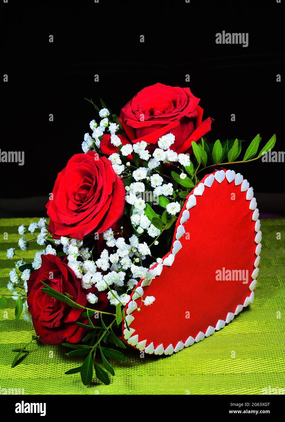 Vertical shot of red rose flower decoration Stock Photo - Alamy