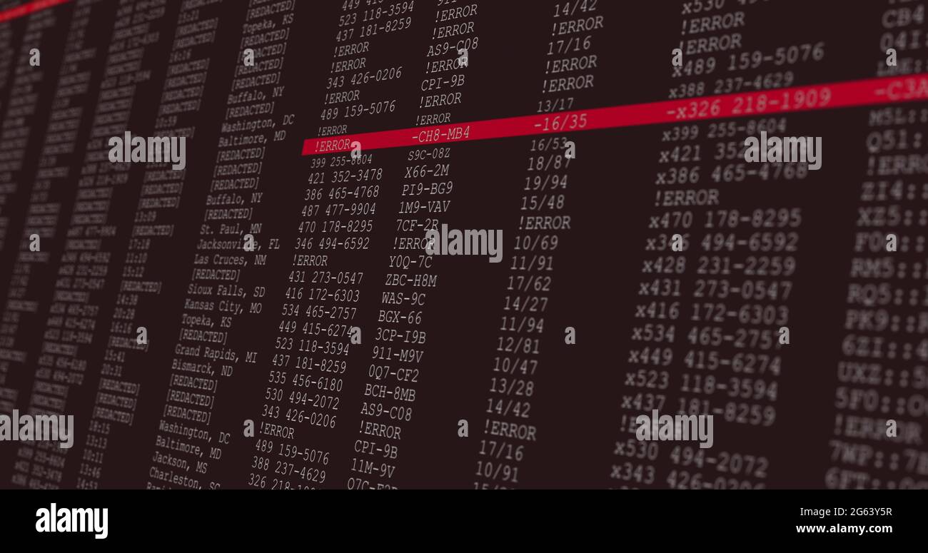 Image of data processing on grey and red computer screen Stock Photo ...