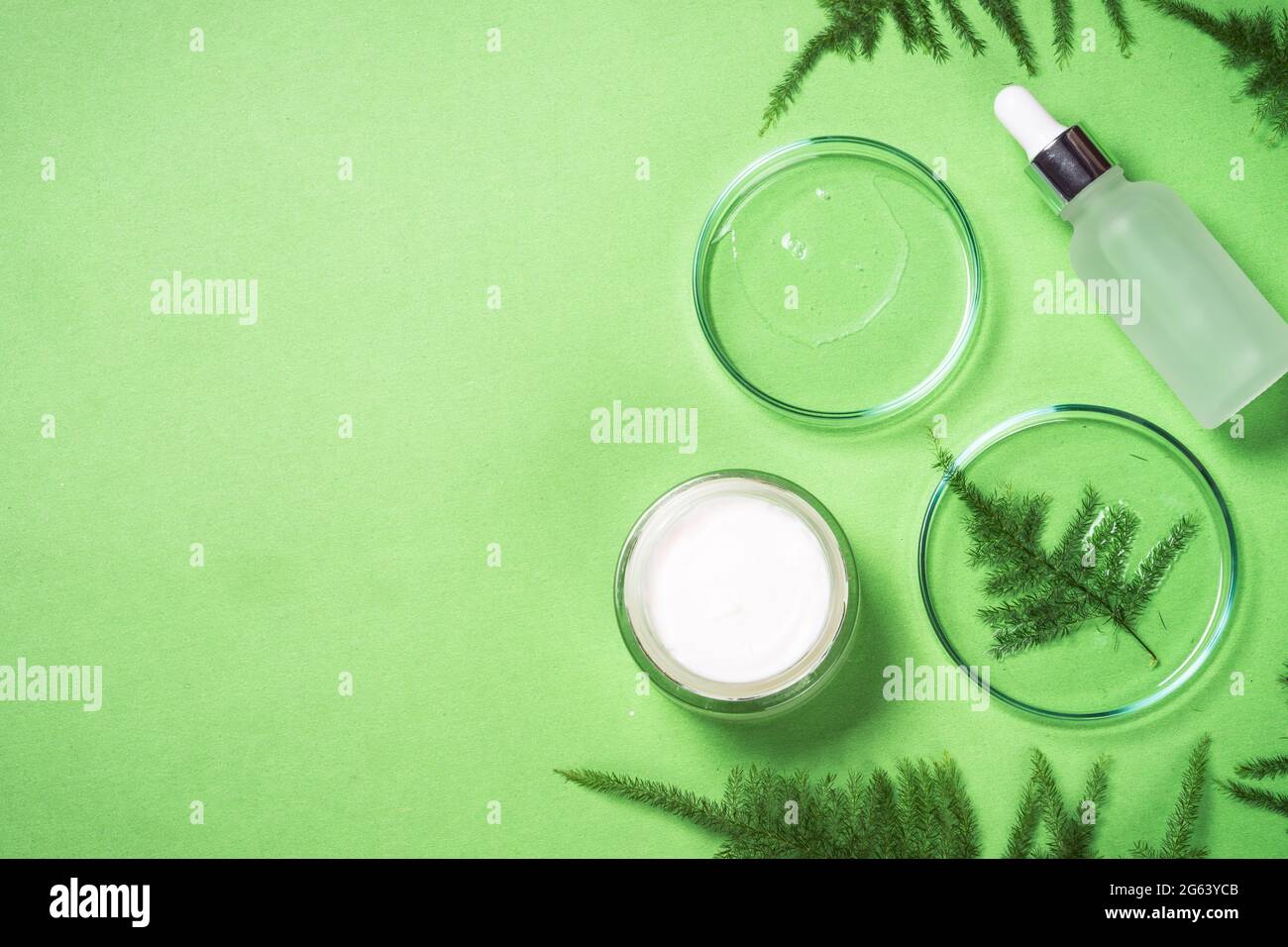 Cosmetic laboratory concept with green plants Stock Photo - Alamy