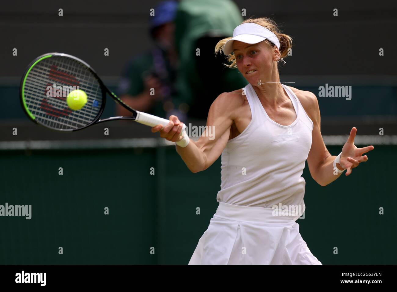 Ludmilla Samsonova in action against Sloane Stephens during day five of ...
