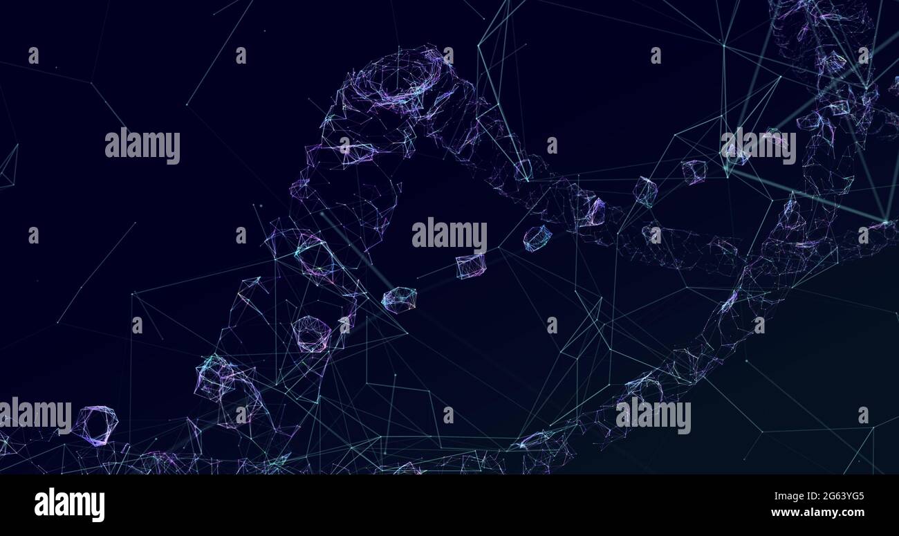 Image of triangle forming others forms on blue background Stock Photo ...