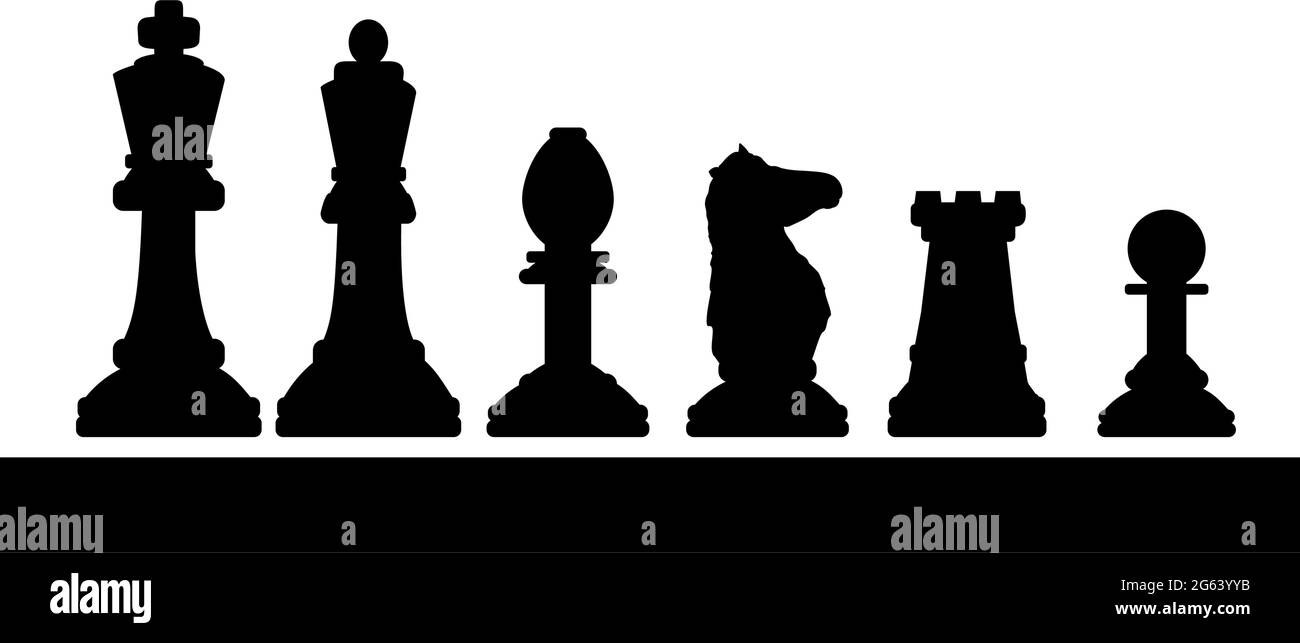 Silhouettes image of chess pieces. Illustration graphic icon Stock ...
