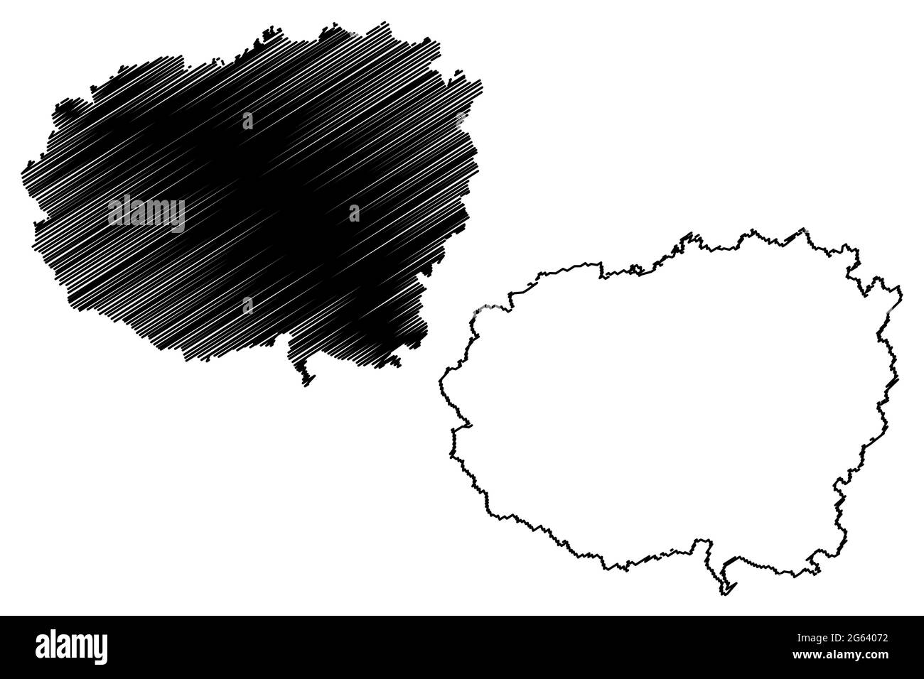 Cuneo province (Italy, Italian Republic, Piedmont region) map vector ...