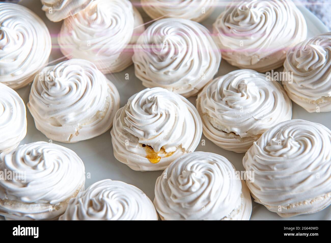 Meringue baked cookies, pattern of food Stock Photo - Alamy