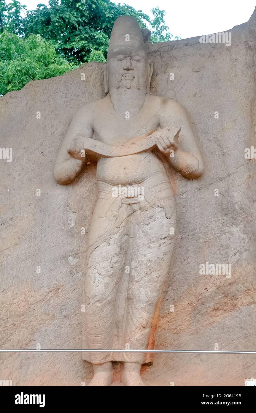 The statue near the Potgul Vehera in Polonnaruwa, commonly known as the ...