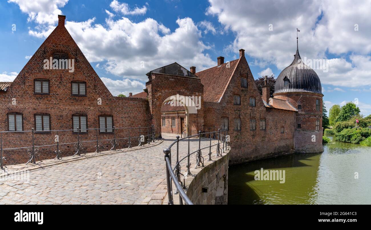 Hillerod, Denmark - 16 June, 2021: detail view of the palatial complex ...
