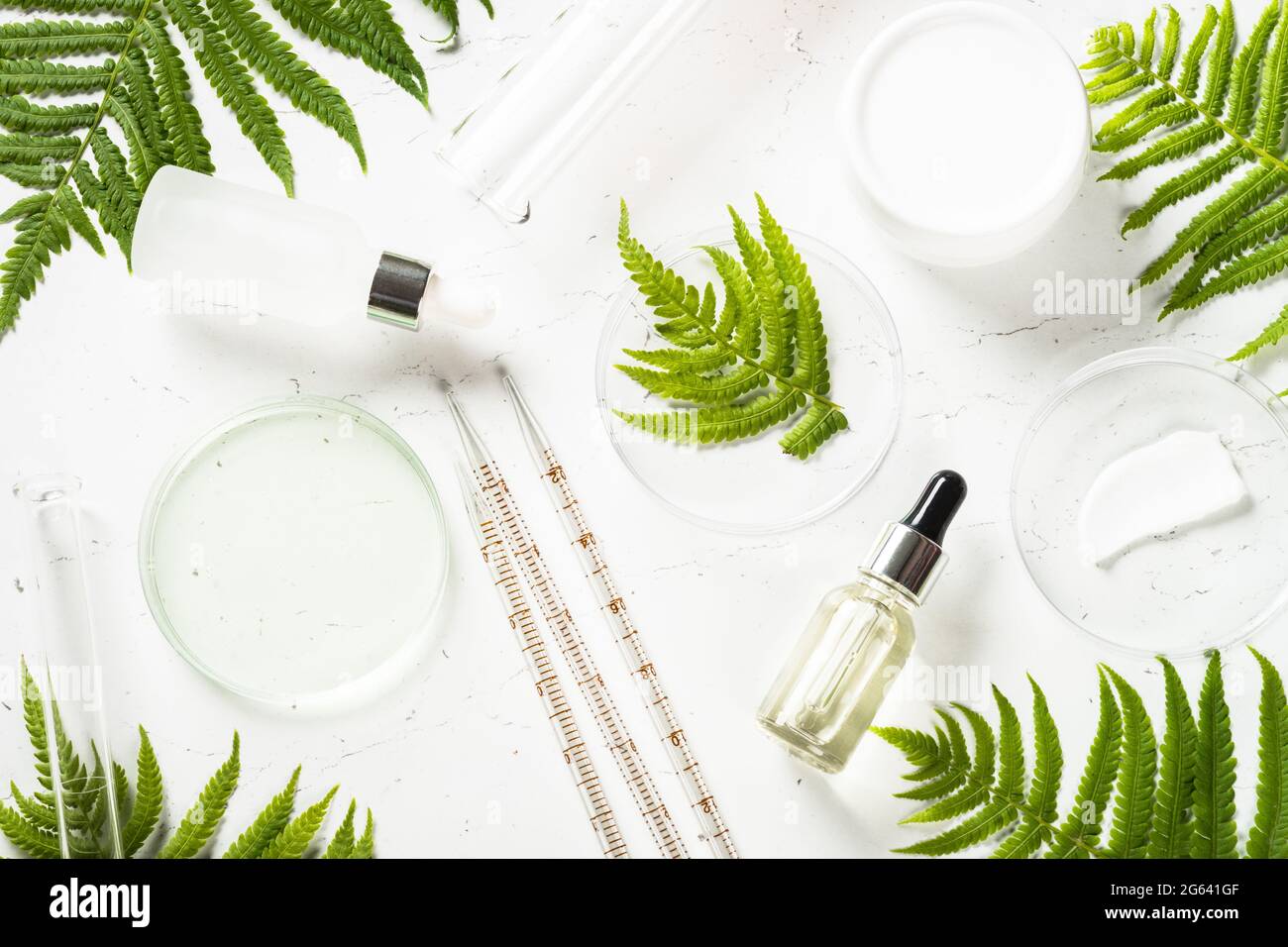 Cosmetic laboratory concept with natural cosmetic products Stock Photo ...