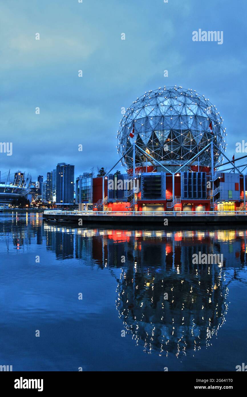 Famous tourist spot in Vancouver, the Tellus, Museum of Science. An ...