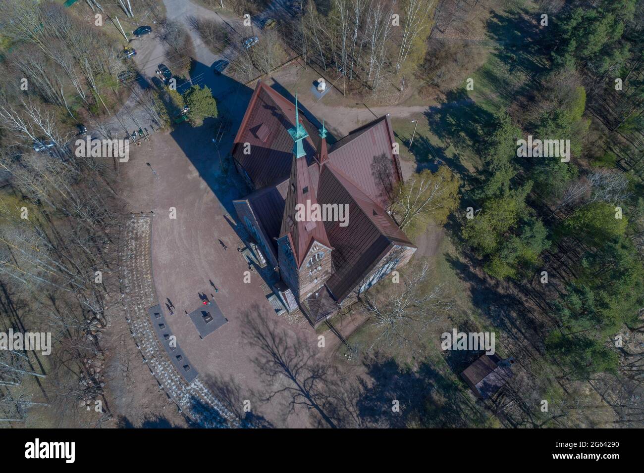 Over the old Lutheran church of Mary Magdalene on a sunny May day ...