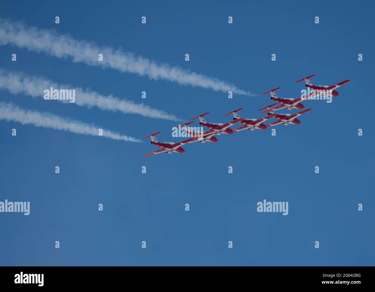 Snowbirds Acrobatic Flight Team flying in Moose Jaw Saskatchewan Stock ...