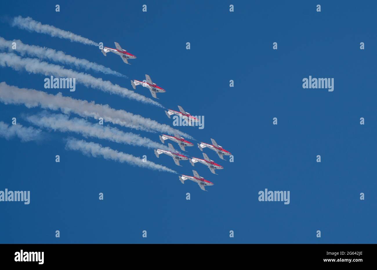 Snowbirds Acrobatic Flight Team flying in Moose Jaw Saskatchewan Stock ...