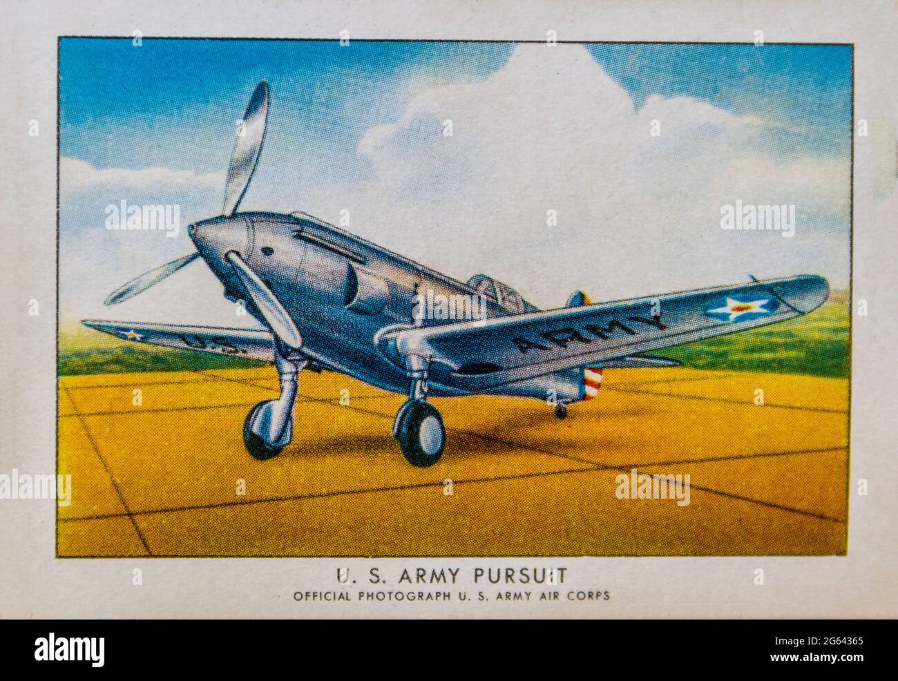 A Curtis P-37 on a battered Wings Cigarette card from a set owned by US ...