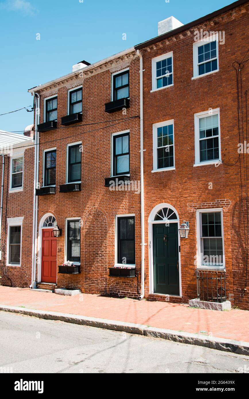 Brick houses in Newburyport, Massachusetts Stock Photo - Alamy