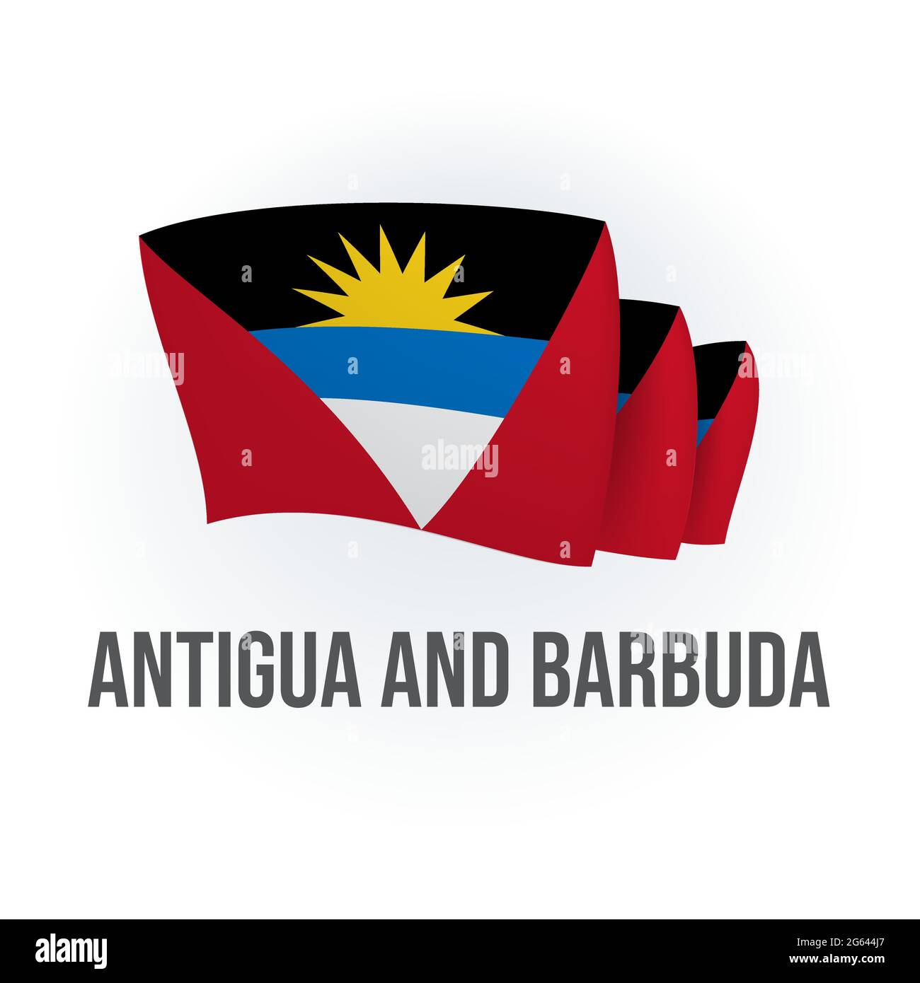 Vector flag of Antigua and Barbuda. Antiguan waving flag. Vector ...
