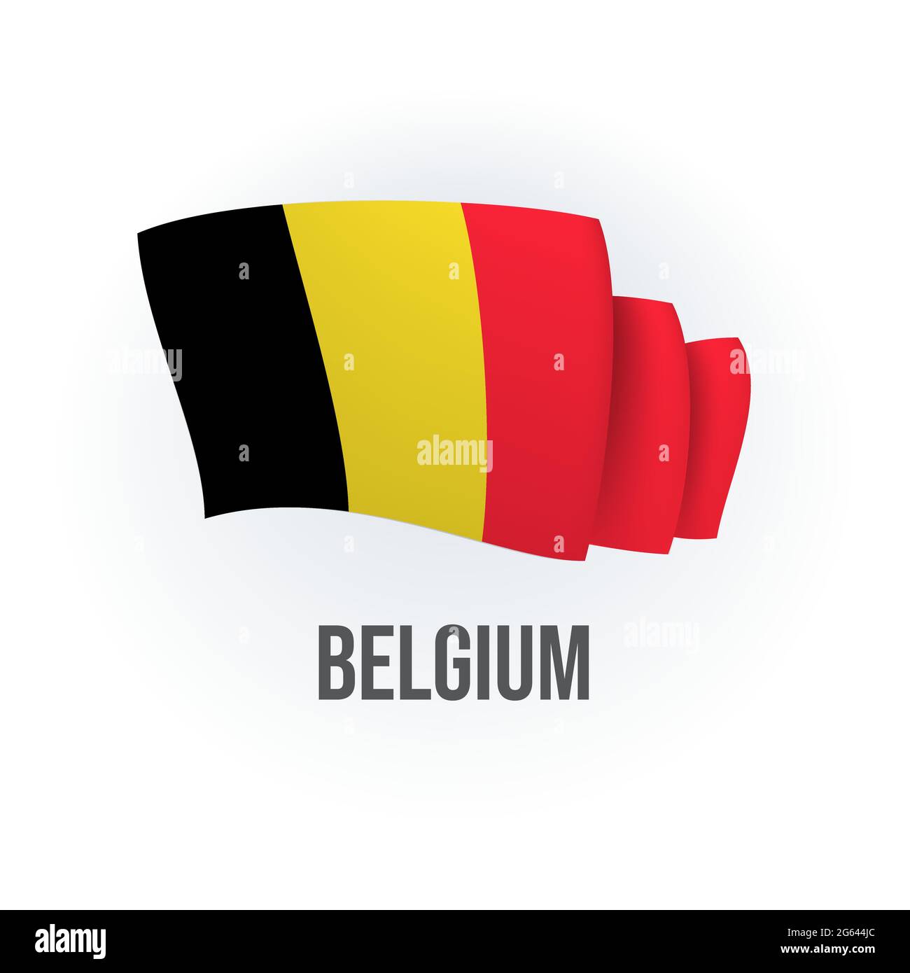 Vector flag of Belgium. Belgian waving flag. Vector illustration Stock ...