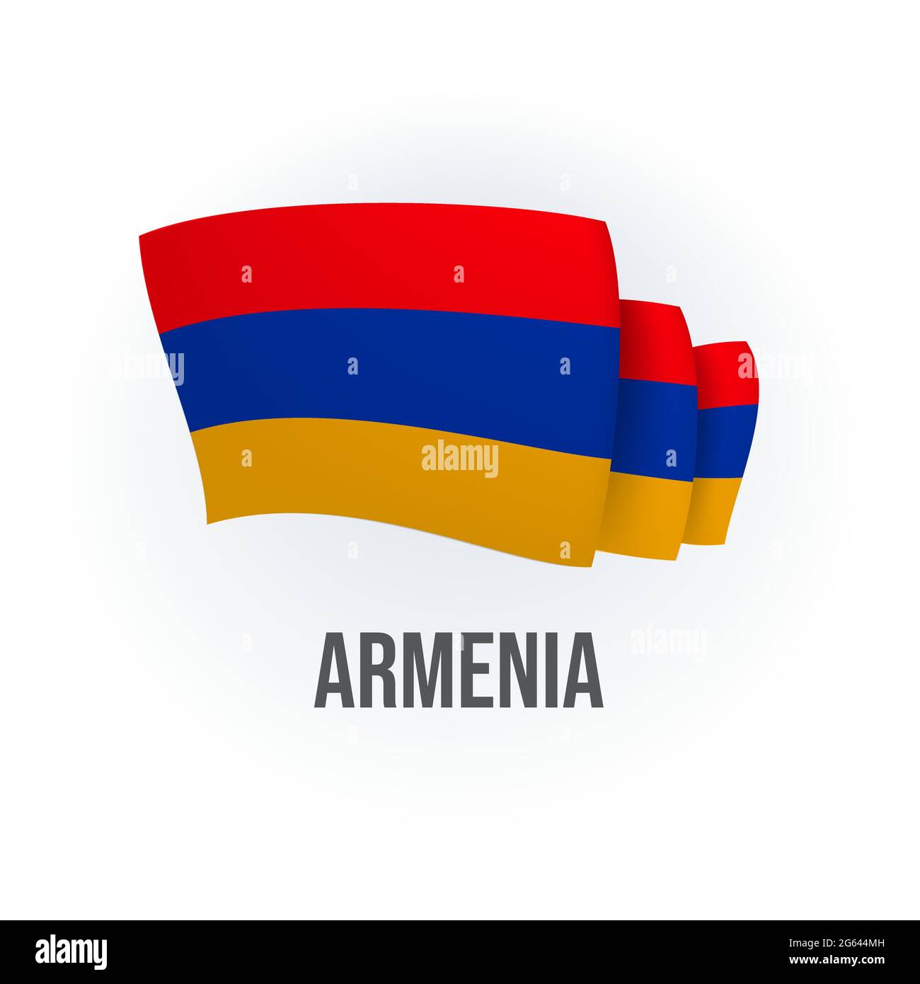 Vector flag of Armenia. Armenian waving flag. Vector illustration Stock ...