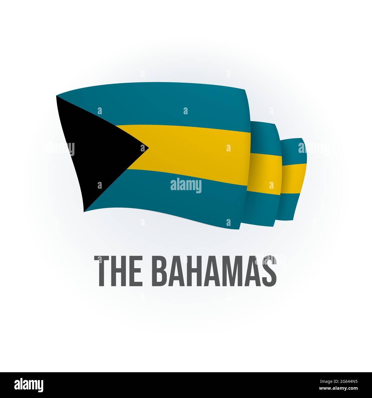 Vector flag of Bahamas. Bahamian waving flag. Vector illustration Stock ...