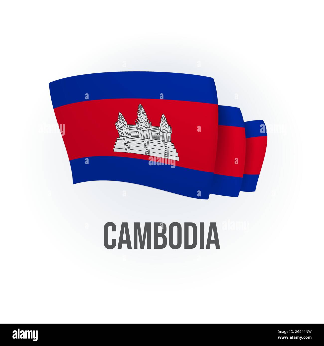 Vector flag of Cambodia. Cambodian waving flag. Vector illustration Stock Vector Image & Art - Alamy