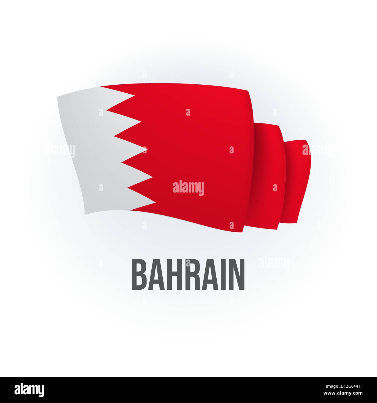 Vector flag of Bahrain. Bahraini waving flag. Vector illustration Stock ...