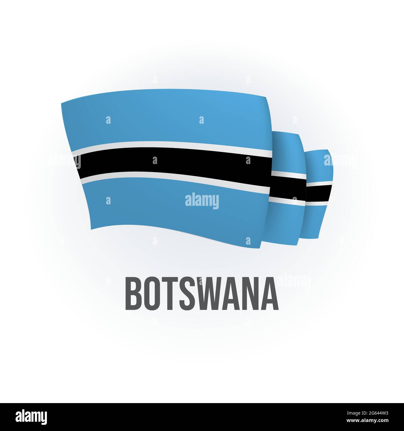 Vector flag of Botswana. Botswanan waving flag. Vector illustration ...