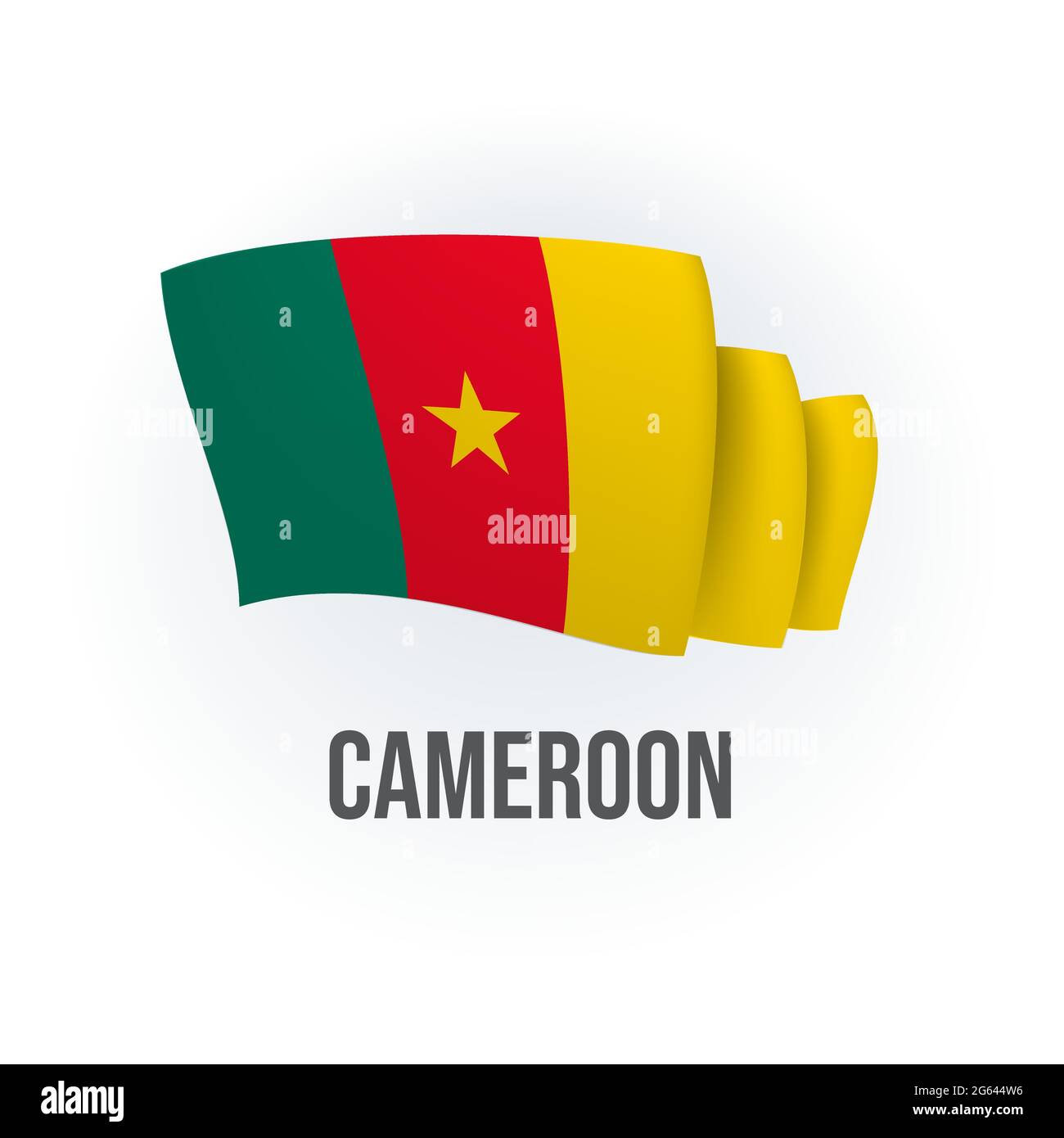 Vector flag of Cameroon. Cameroonian waving flag. Vector illustration ...