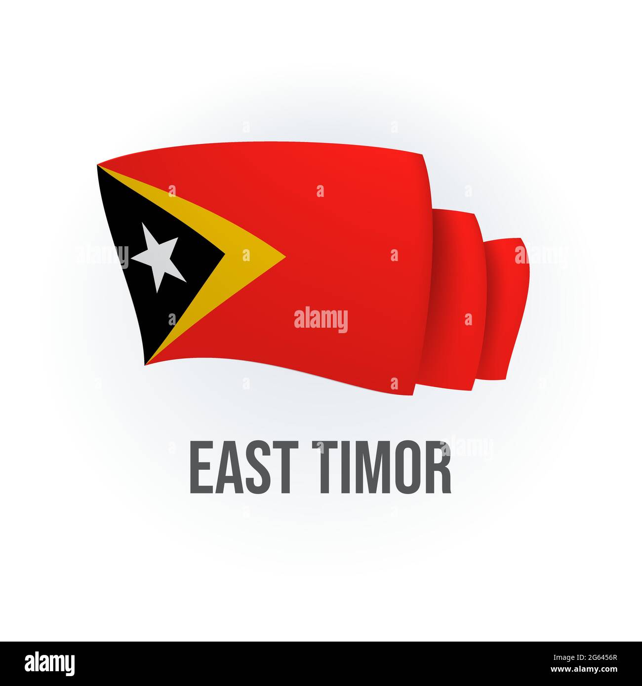 Vector flag of East Timor. Timorese waving flag. Vector illustration ...