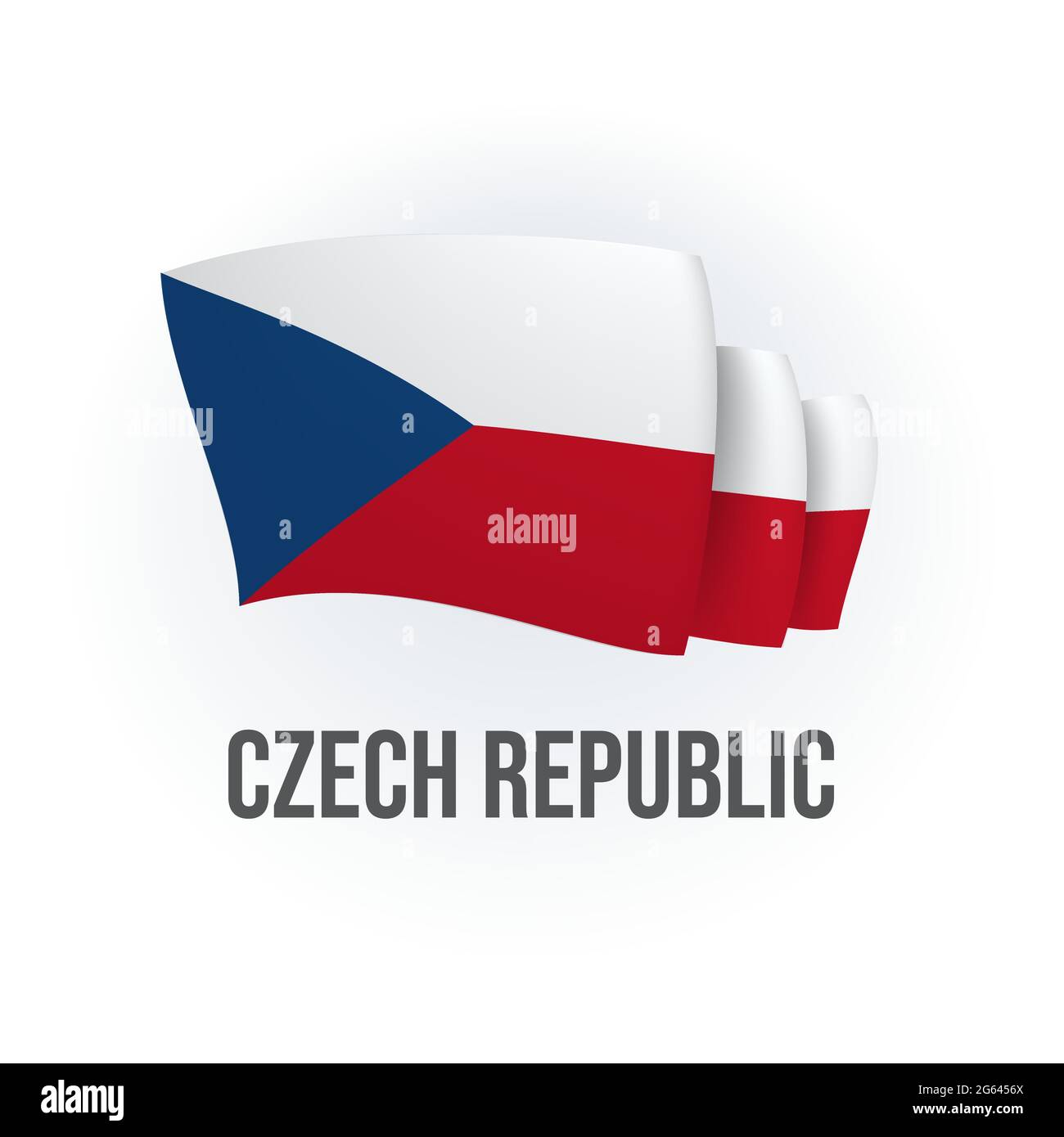 Vector flag of Czech Republic. Czech waving flag. Vector illustration ...