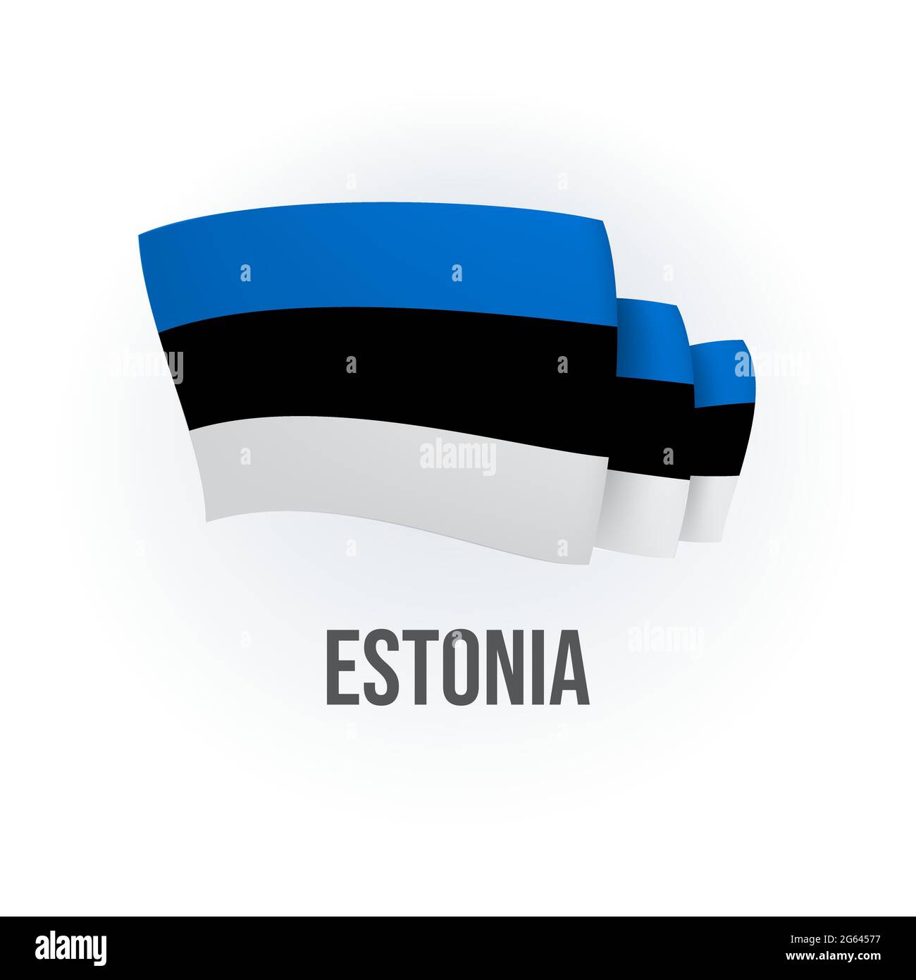 Vector flag of Estonia. Estonian waving flag. Vector illustration Stock ...