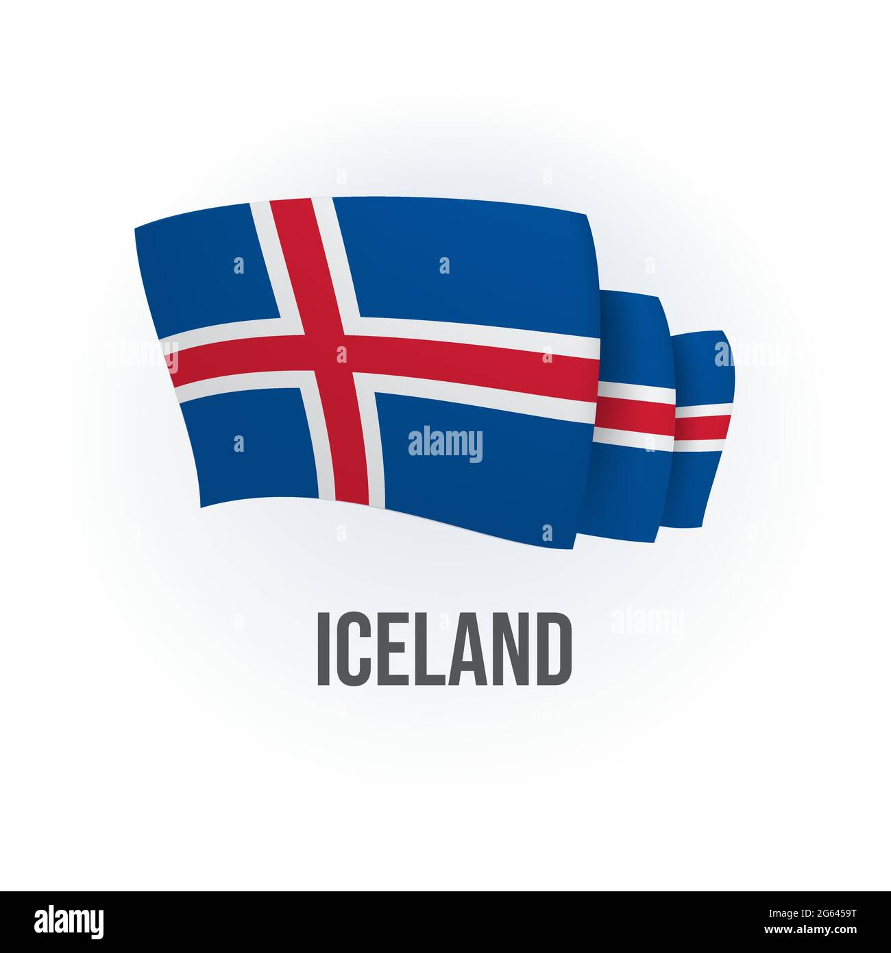 Vector flag of Iceland. Iceland waving flag. Vector illustration Stock ...