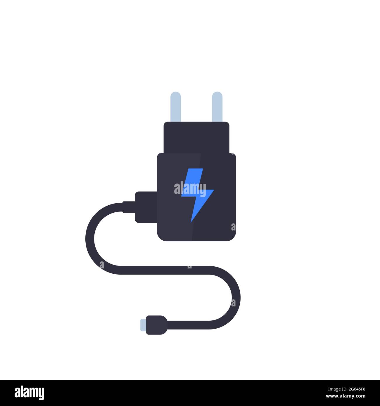 Mobile charger isolated on white, vector art Stock Vector Image & Art ...