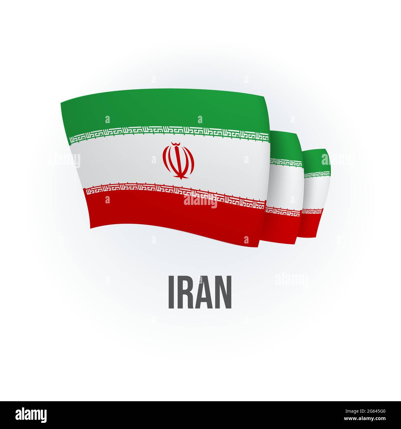Vector flag of Iran. Iranian waving flag. Vector illustration Stock ...