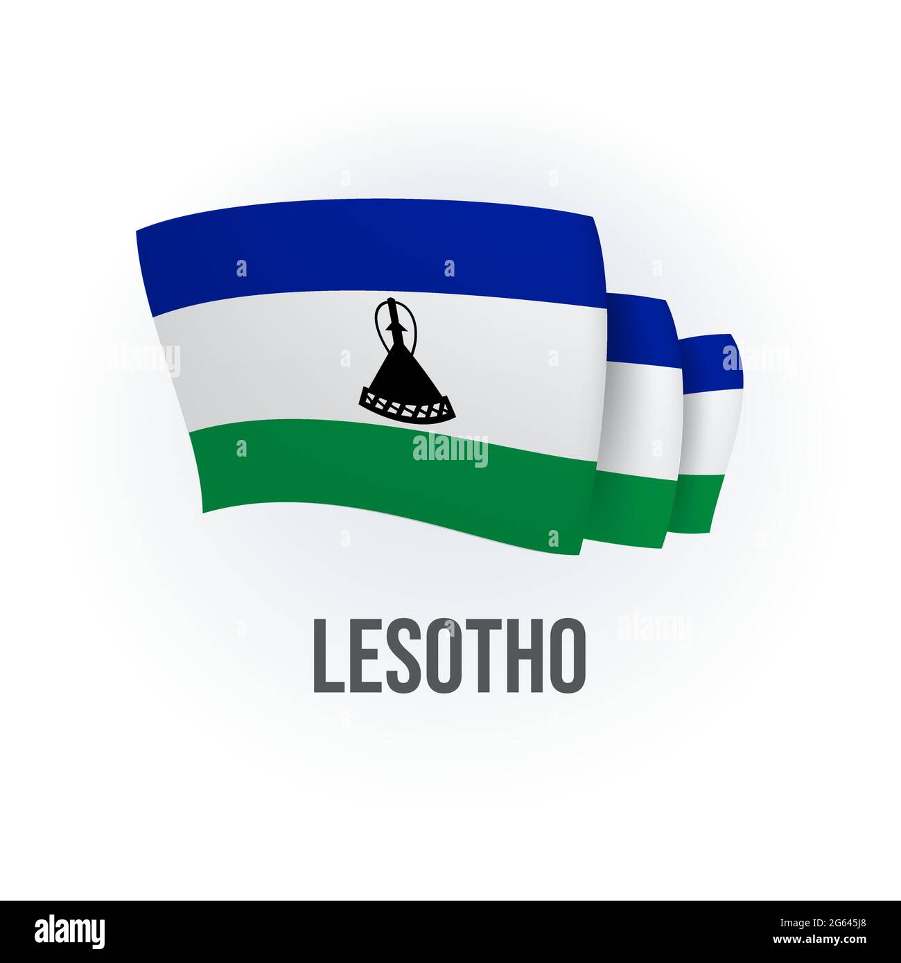 Vector flag of Lesotho. Lesothan waving flag. Vector illustration Stock ...