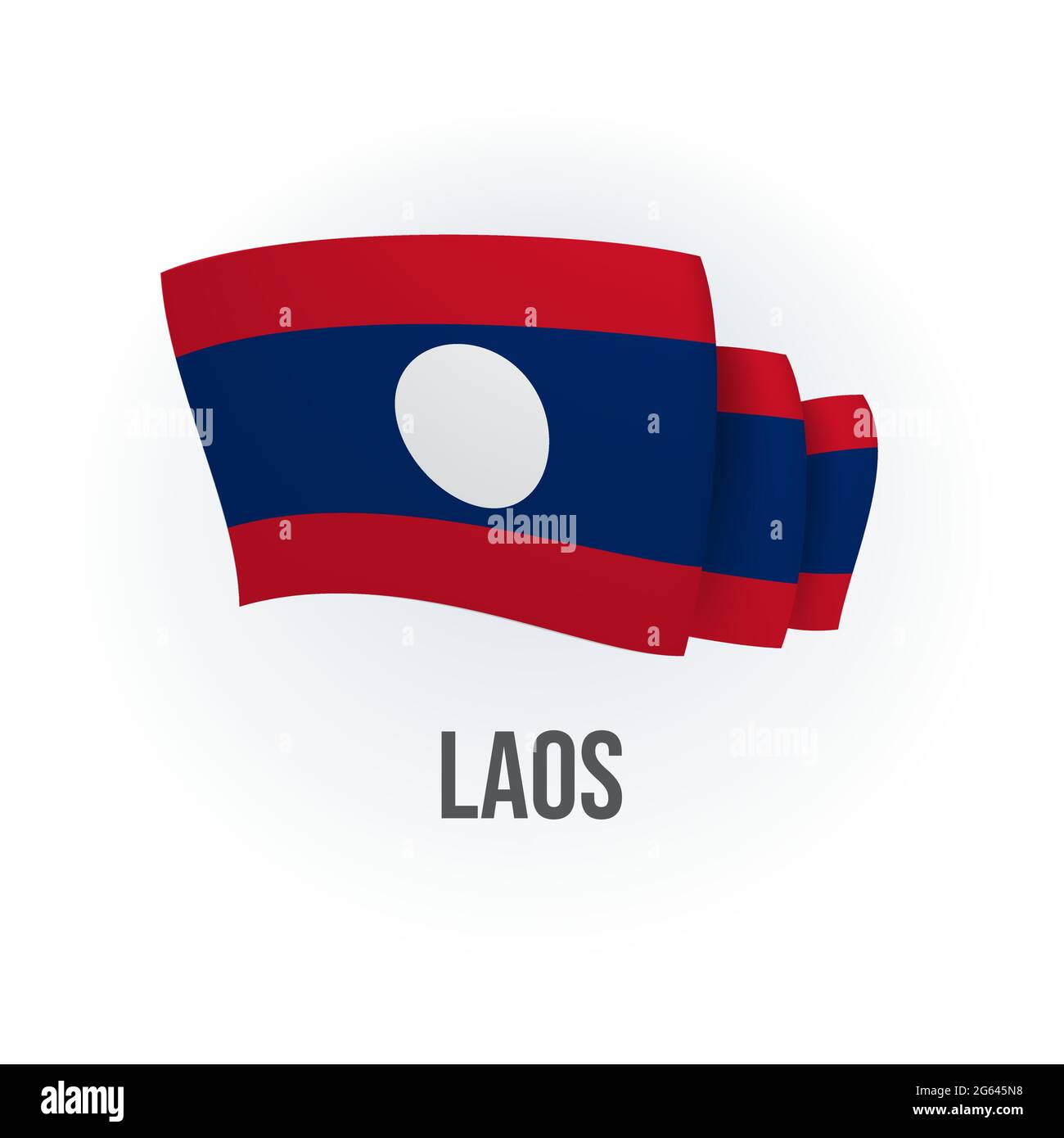 Vector flag of Laos. Laotian waving flag. Vector illustration Stock ...