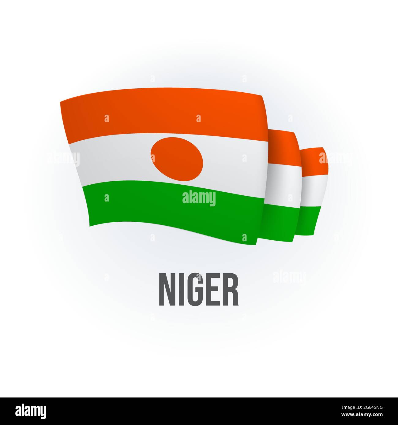 Vector flag of Niger. Nigerien waving flag. Vector illustration Stock ...
